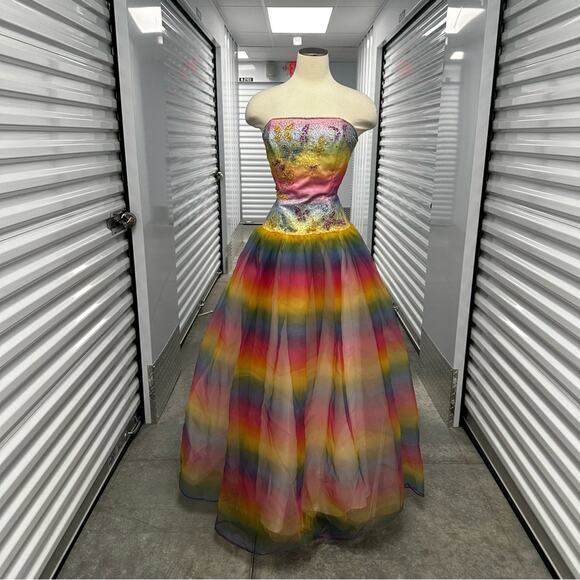 Precious Formals | Dresses | Vintage 9s Precious Formals Rainbow Tulle ...